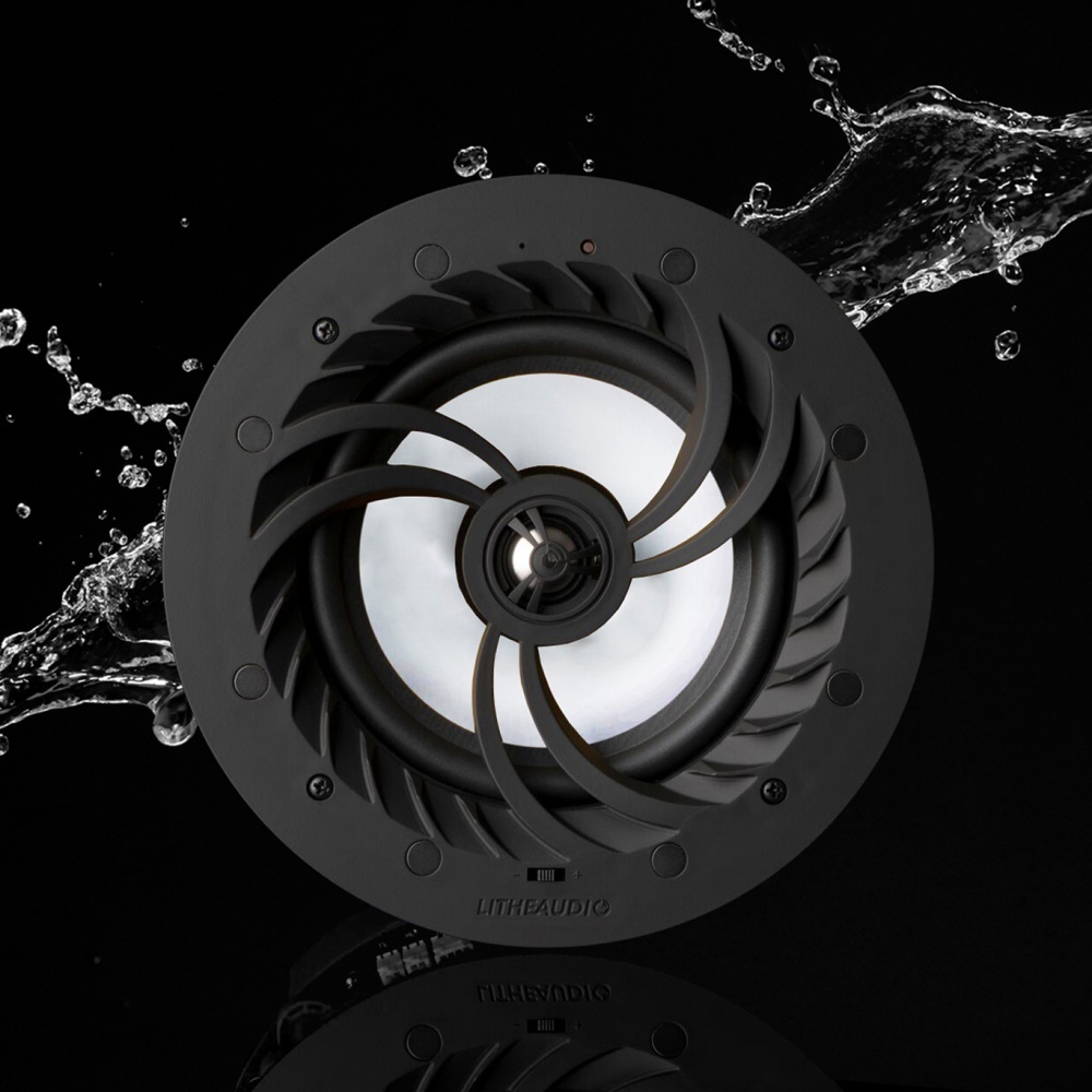 Lithe Audio Wi-Fi IP44 Bathroom Ceiling Speaker (Pair - Active/Passive ...